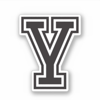 Letter Y sporty college font alphabet Sticker | Zazzle