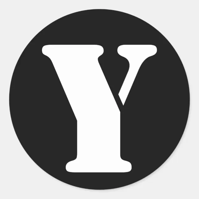Letter Y Stencil Alphabet by Janz Black Classic Round Sticker | Zazzle