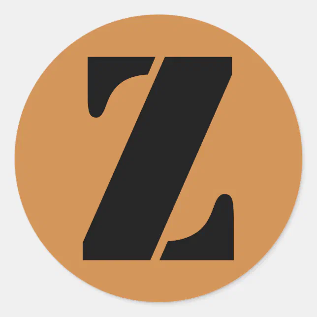Letter Z Stencil Alphabet by Janz Peru Gold Classic Round Sticker | Zazzle