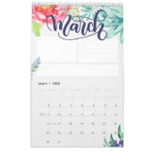 Lettered watercolor calendar - Personalized | Zazzle