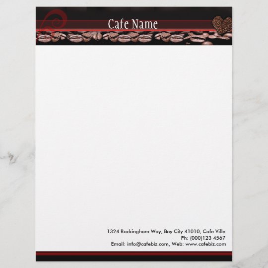 Letterhead for Cafe, Coffee Bar or Coffee Shop | Zazzle.com