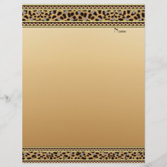 Letterhead Gold Leopard Border | Zazzle.com