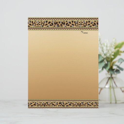 Letterhead Gold Leopard Border | Zazzle