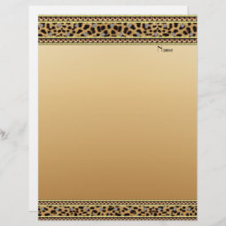 Letterhead Gold Leopard Border | Zazzle