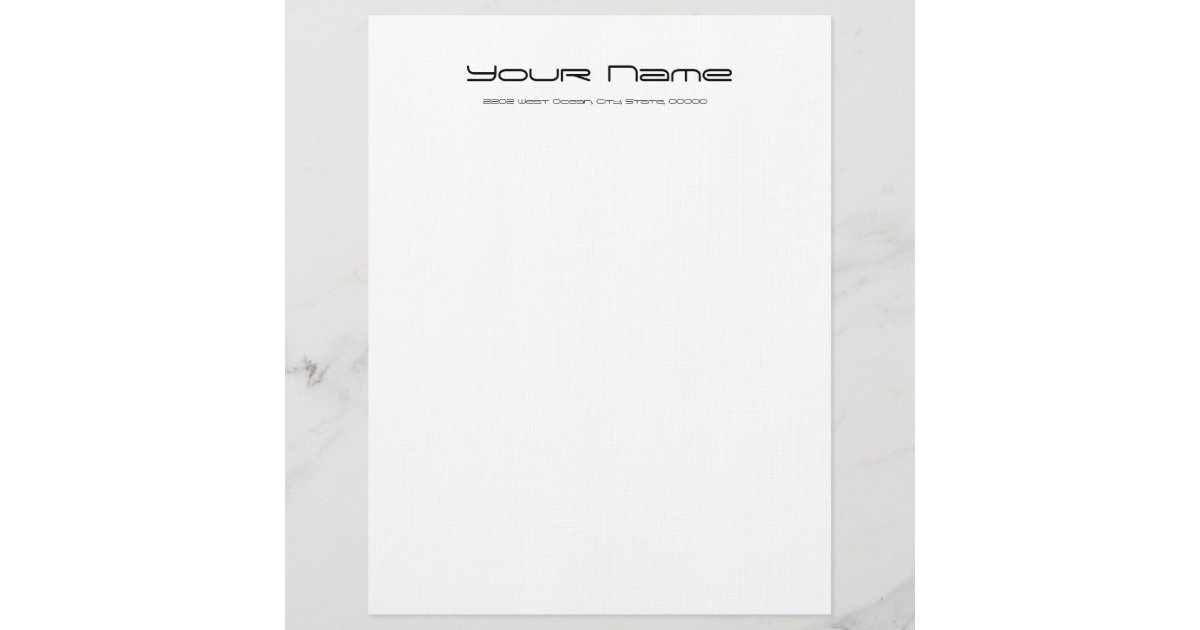 Letterhead Stationary Linen Paper/ White | Zazzle
