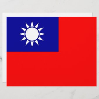 Letterhead with Flag of Taiwan | Zazzle