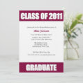 Letterman Style Graduation Invitation | Zazzle