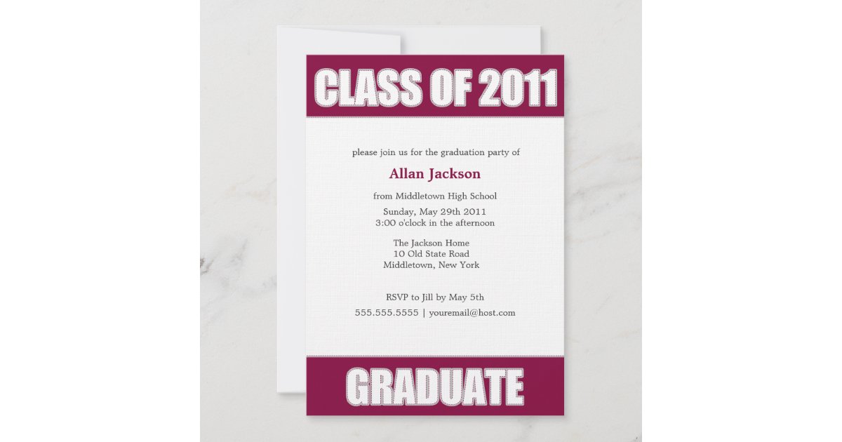 Letterman Style Graduation Invitation | Zazzle