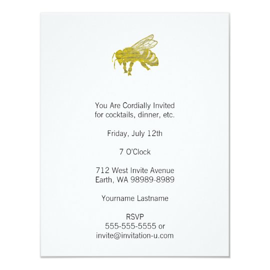 Letterpress Bee Invitation | Zazzle.com