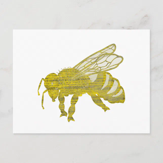 Letterpress Bee Postcard | Zazzle