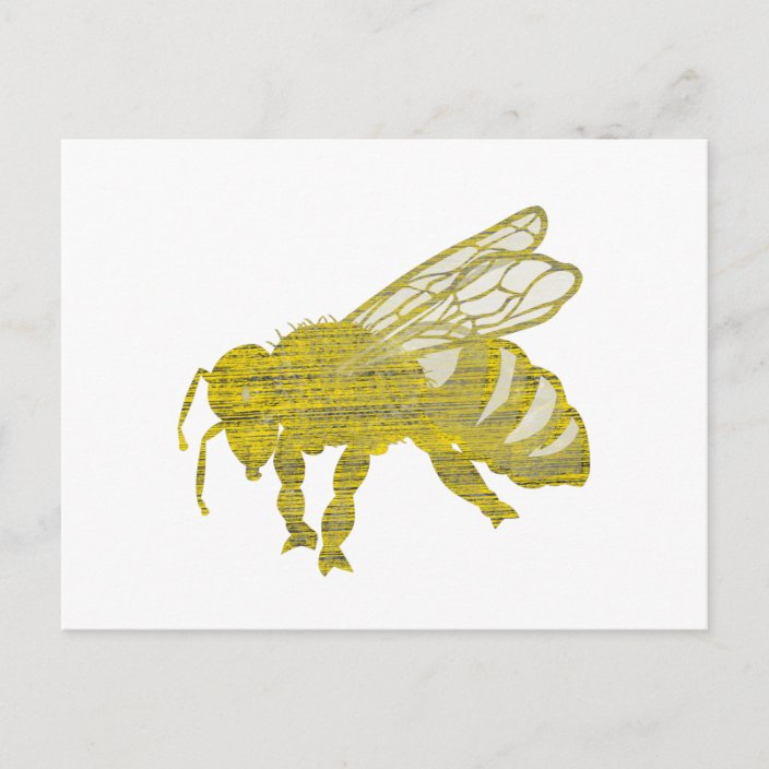 Letterpress Bee Postcard | Zazzle.com