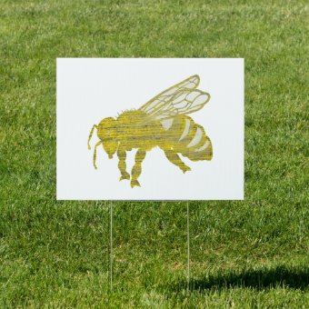 Letterpress Bee Yard Sign | Zazzle