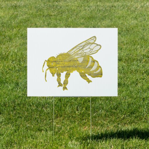Letterpress Bee Yard Sign | Zazzle