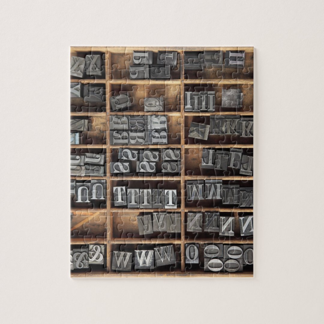 letterpress metal type puzzle | Zazzle