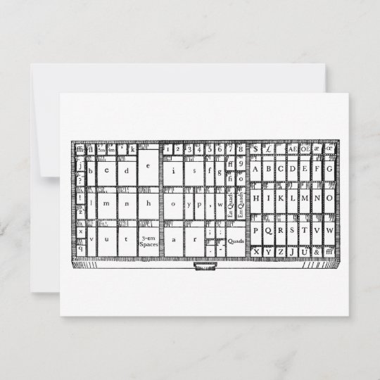 Letterpress printing press type case card | Zazzle.com