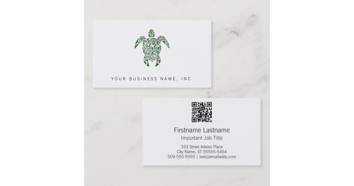 Letterpress Tribal Style Turtle Business Card | Zazzle