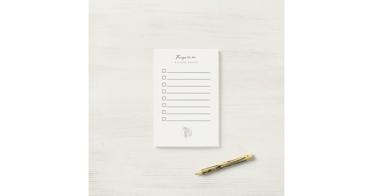 Letterpress twig to do list post-it notes | Zazzle