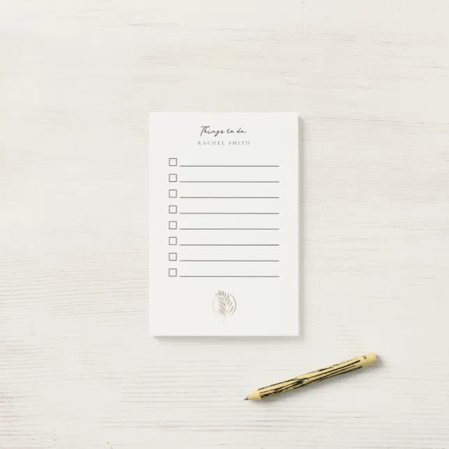 Letterpress twig to do list post-it notes | Zazzle