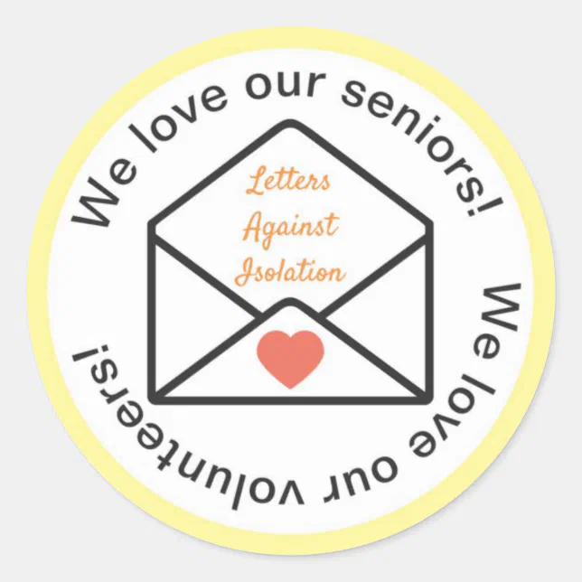 Letters Against Isolation Classic Round Sticker | Zazzle