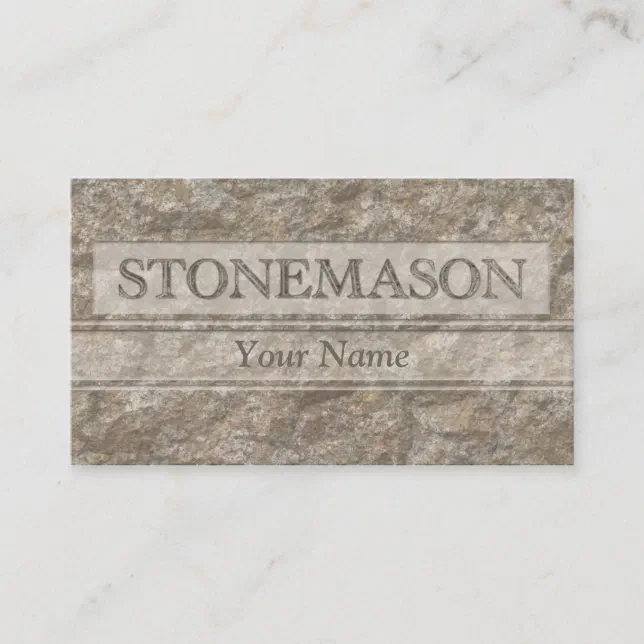 Letters in carved stone business card | Zazzle