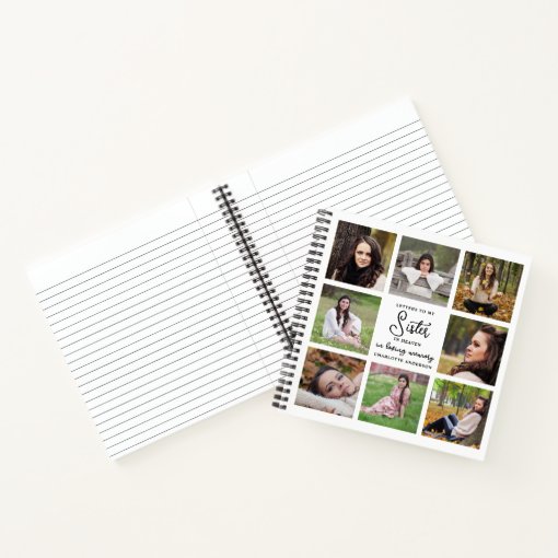Letters To Heaven 8 Photo Collage Grief Grieving Notebook | Zazzle