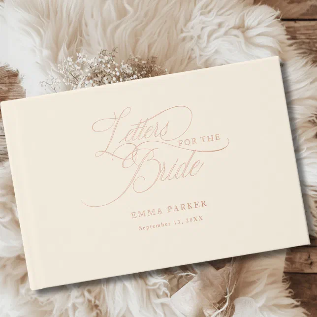 Letters to the Bride, Rose-Gold-Foil, Beige Foil Guest Book | Zazzle