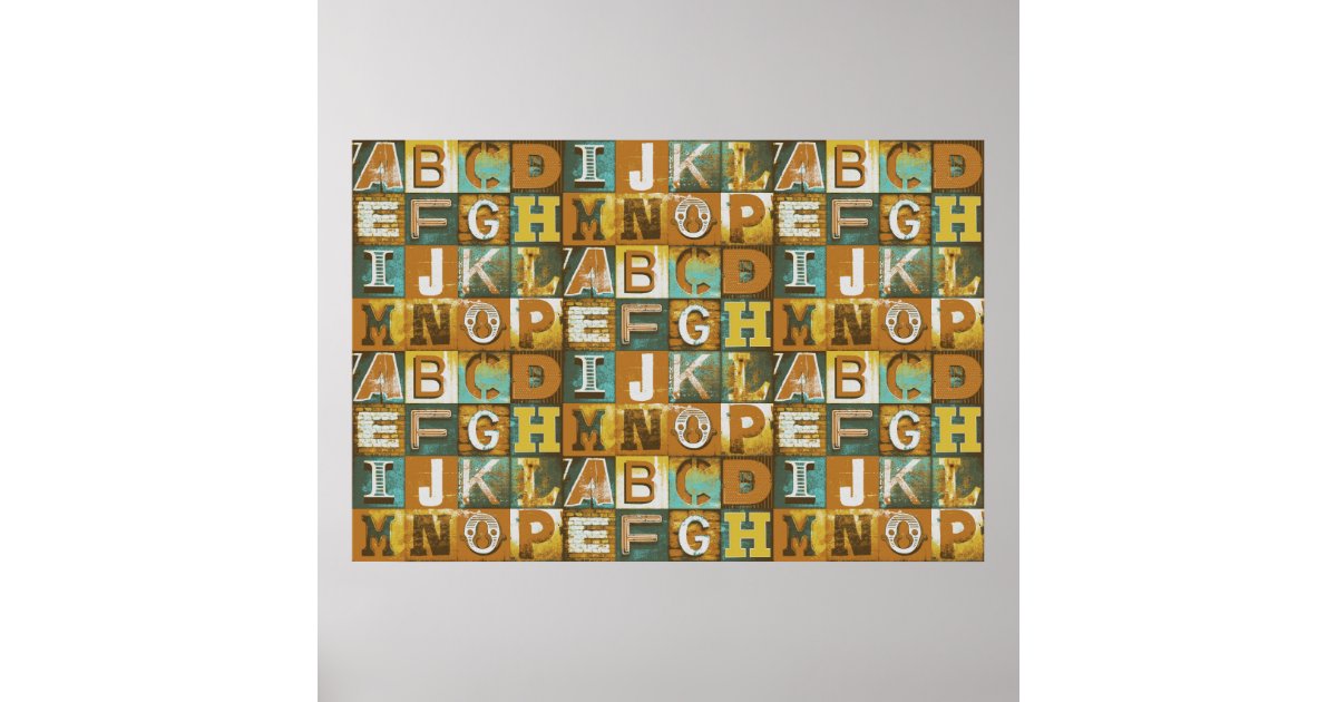 Letters Typography Retro Poster For Decoupage | Zazzle
