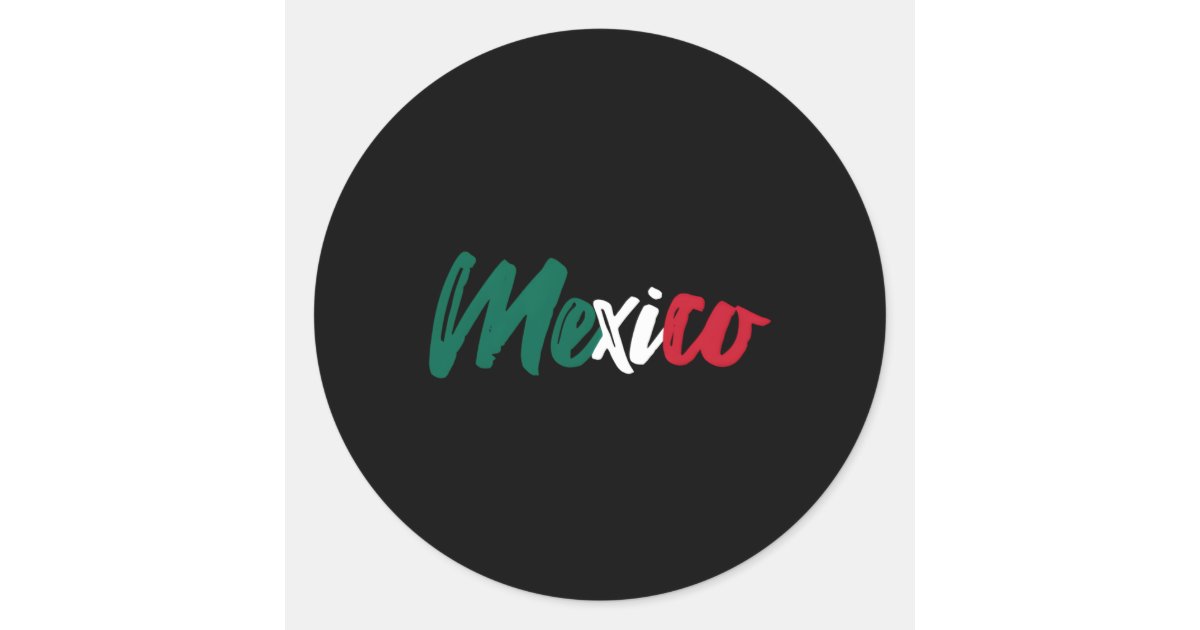 Letters Word Mexico In Colorful Font Classic Round Sticker | Zazzle