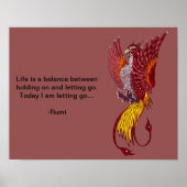 'Letting Go' Phoenix Bird Art Poster | Zazzle
