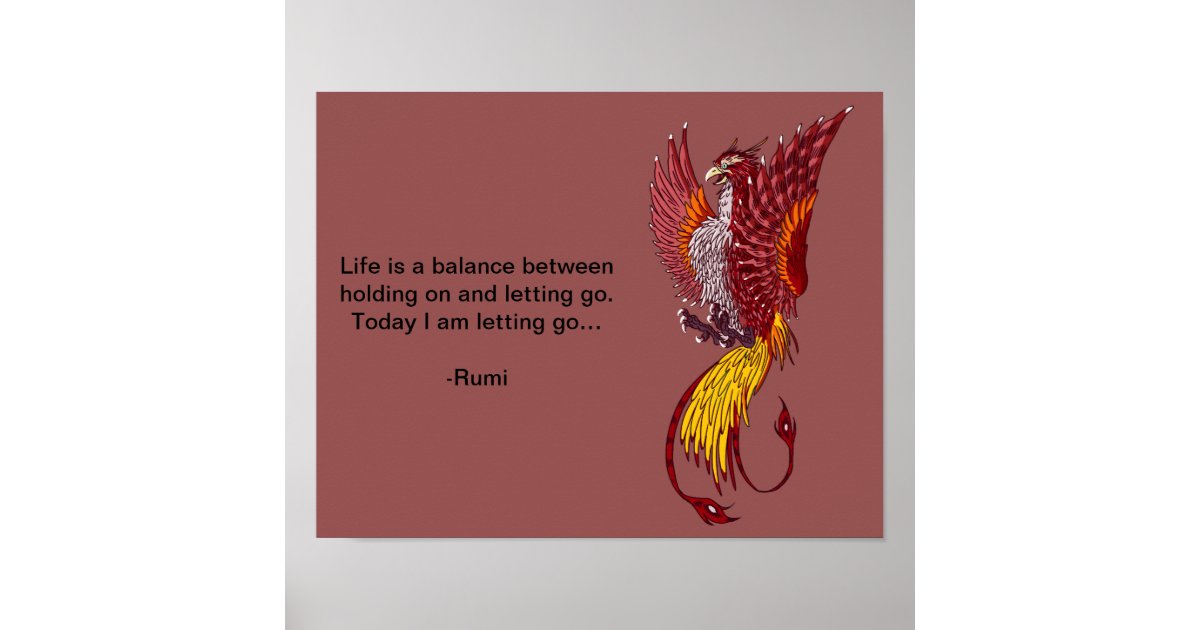 'Letting Go' Phoenix Bird Art Poster | Zazzle