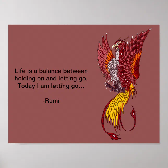 'Letting Go' Phoenix Bird Art Poster | Zazzle