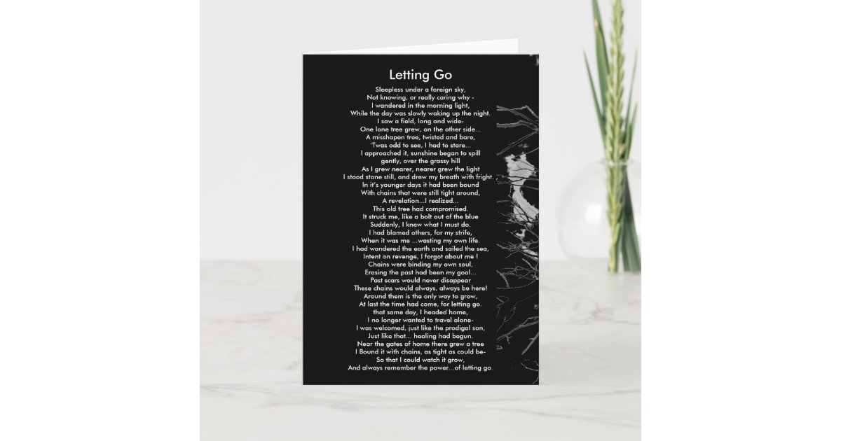Letting Go Poem Card | Zazzle