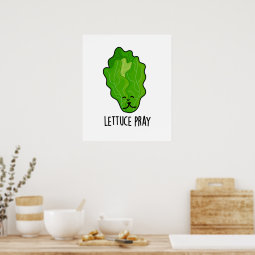 Lettuce Pray Funny Veggie Pun Poster | Zazzle