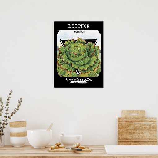 Lettuce Seed Packet Label Poster | Zazzle