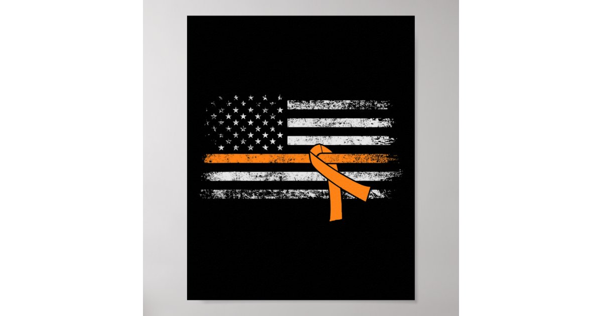 Leukemia Awareness American Flag Poster | Zazzle