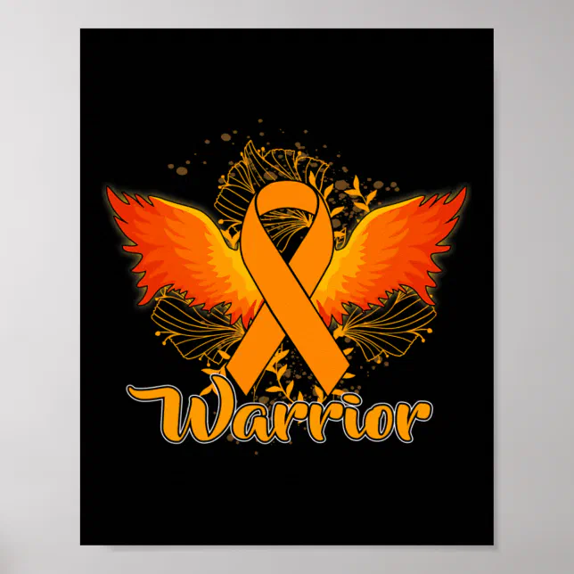 Leukemia Awareness Fun Warrior Orange Ribbon Gift Poster | Zazzle
