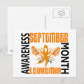 Leukemia Awareness Month Butterfly 3.4 Postcard | Zazzle