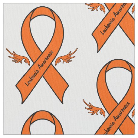 Leukemia Awareness Heart Ribbon Name Customizable Fabric | Zazzle