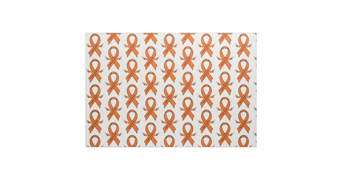 Leukemia Awareness Ribbon with Wings Fabric | Zazzle