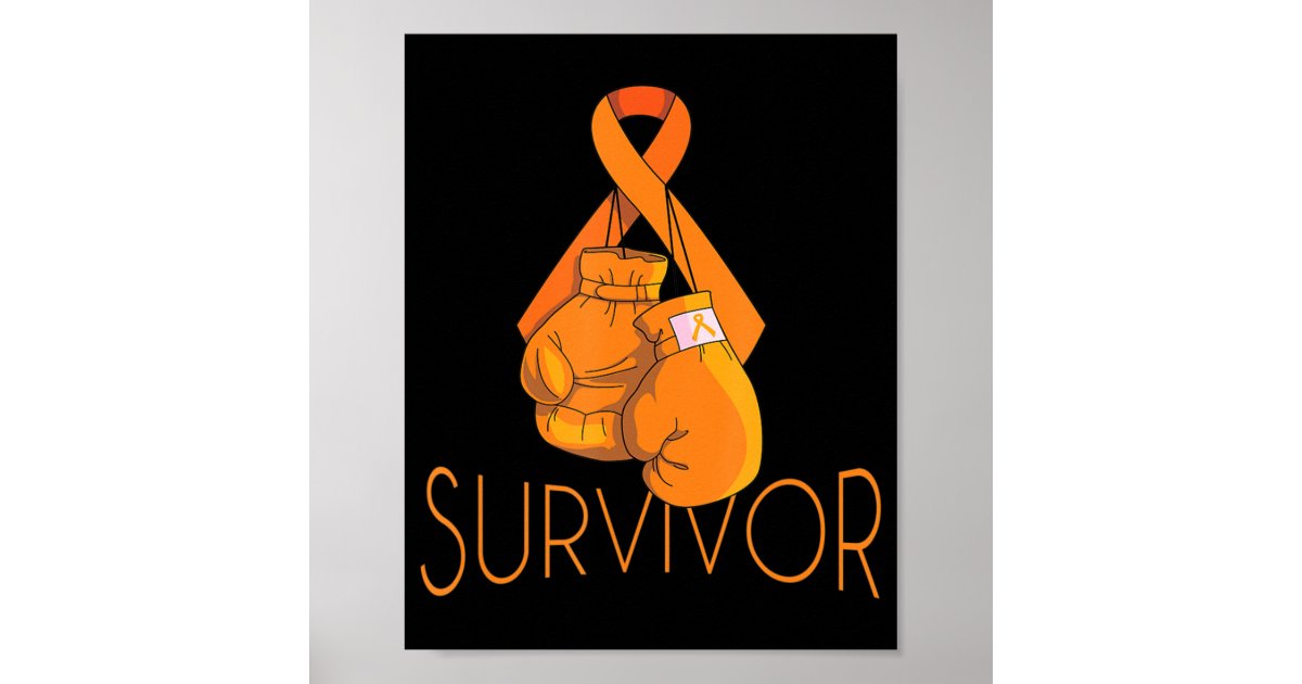 Leukemia Awareness Survivor Orange Ribbon Boxing G Poster | Zazzle