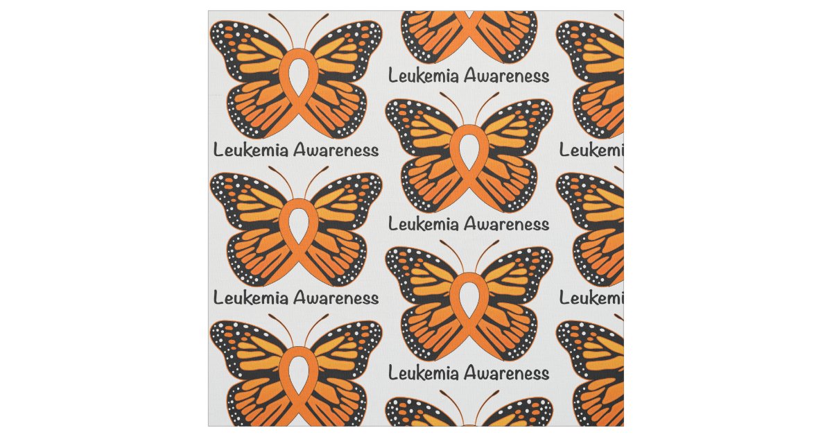 Leukemia Butterfly Awareness Ribbon Fabric | Zazzle