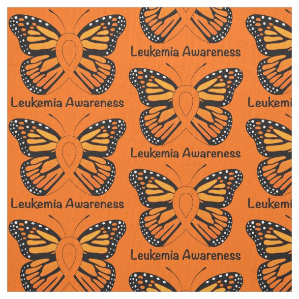 Leukemia Butterfly Awareness Ribbon Fabric | Zazzle