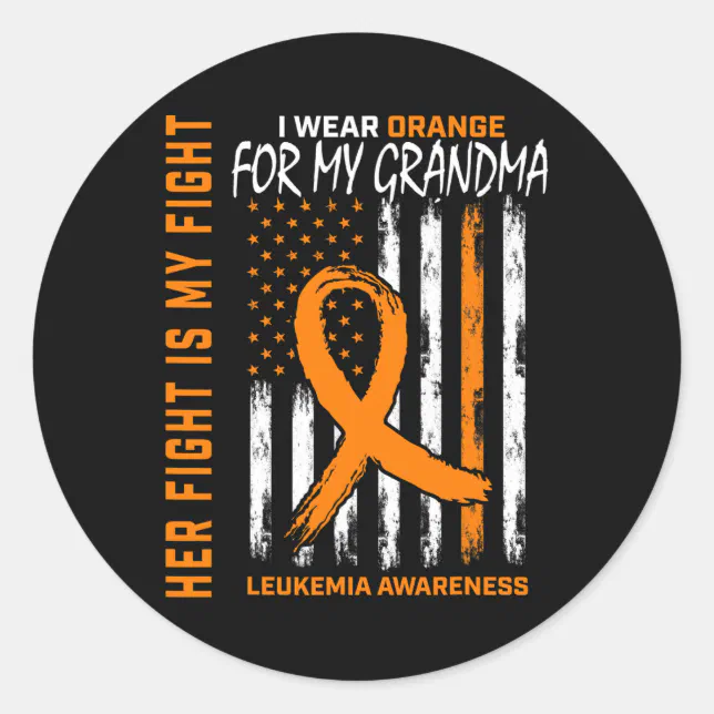 Leukemia Cancer Awareness Products American Flag Classic Round Sticker ...
