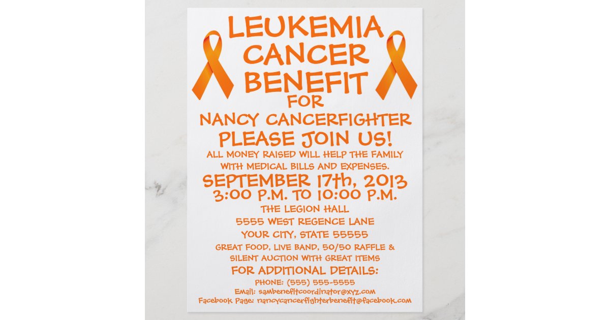 Leukemia Cancer Benefit Flyer | Zazzle