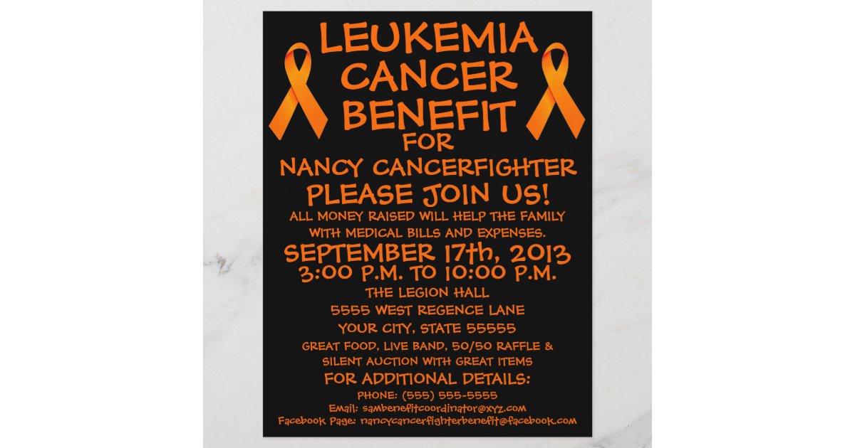 Leukemia Cancer Fighter Benefit Flyer | Zazzle
