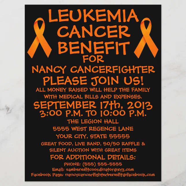 Leukemia Cancer Fighter Benefit Flyer | Zazzle