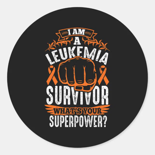 Leukemia Cancer Survivor Awareness Ribbon Gifts Classic Round Sticker ...