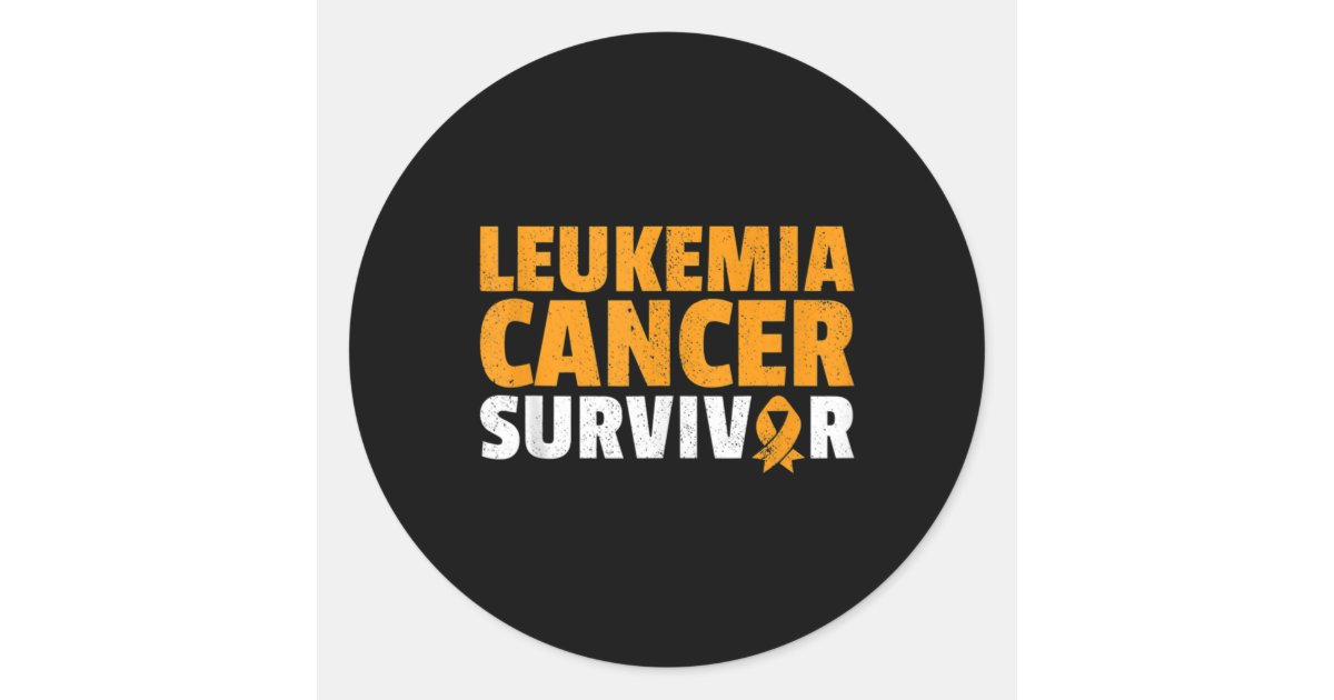 Leukemia Cancer Survivor Orange Ribbon Awareness Classic Round Sticker ...