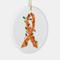 Leukemia Christmas Lights Ribbon Ceramic Ornament | Zazzle