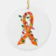 Leukemia Christmas Lights Ribbon Ceramic Ornament | Zazzle